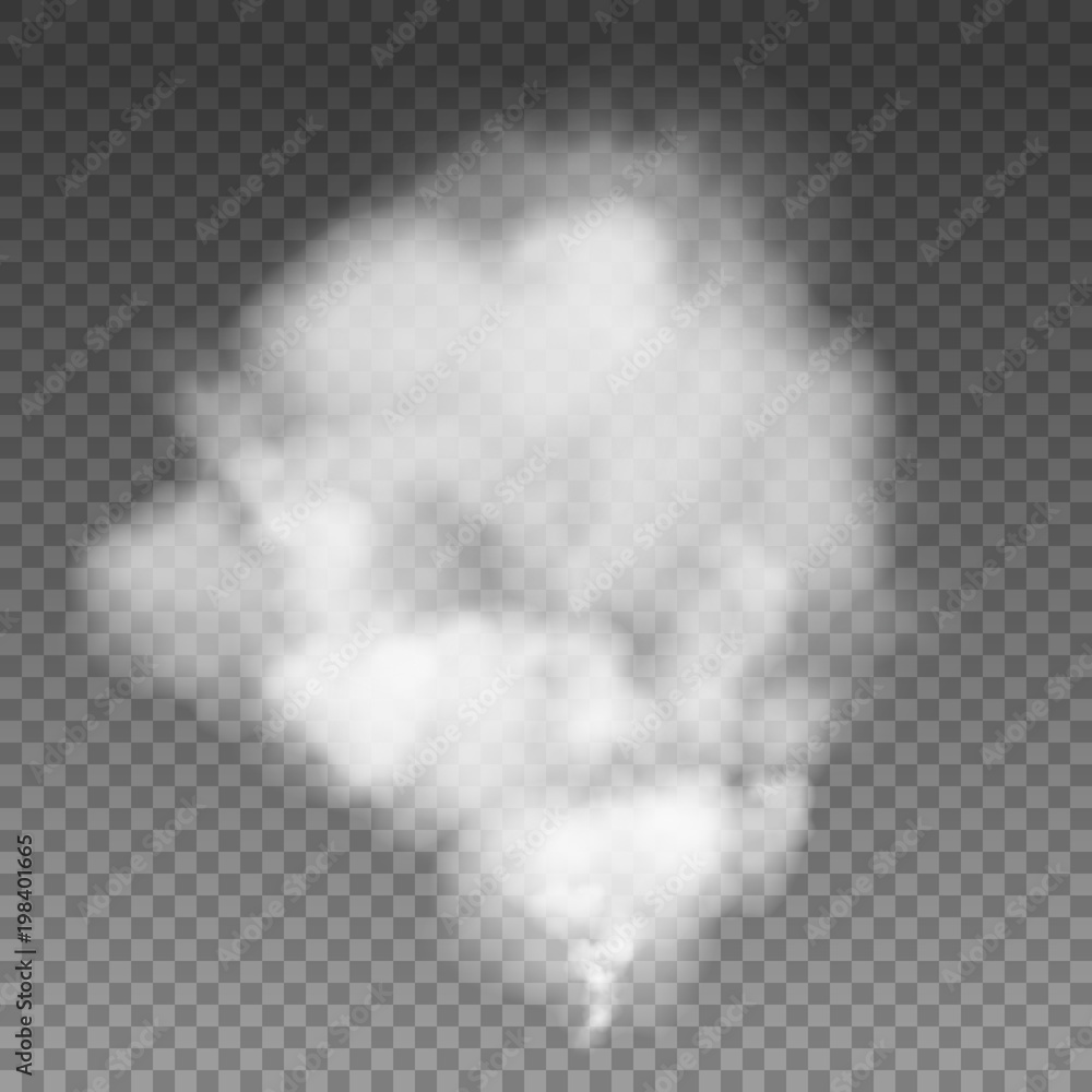 Fog or smoke isolated on transparent background. White special smog ...