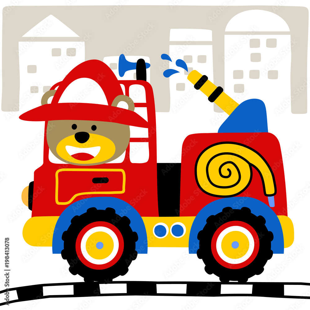 Fire Truck Cartoon Funny