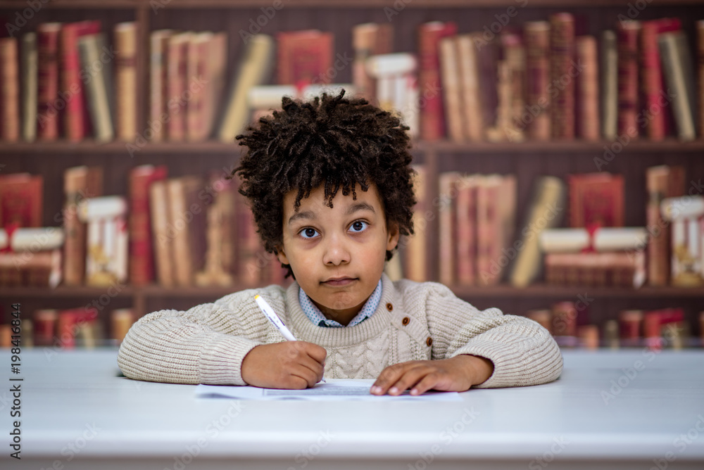 cute Lovely dark-skinned boy with age 6 years in different clothes ...