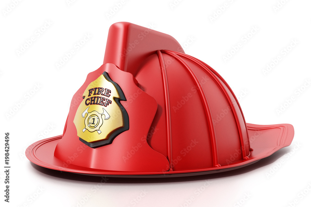 Fireman hat isolated on white background. 3D illustration Stock ...