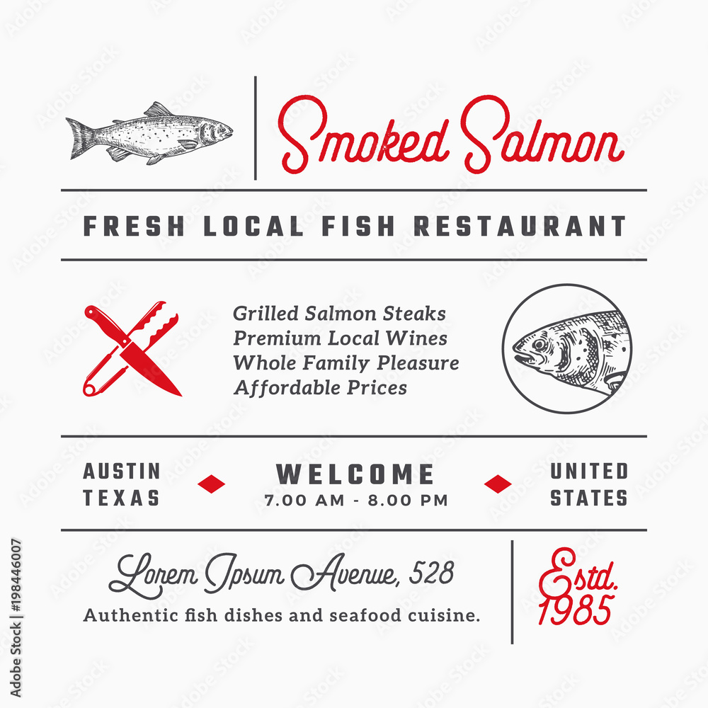 Fish Restaurant Signs, Titles, Inscriptions and Menu Decoration ...