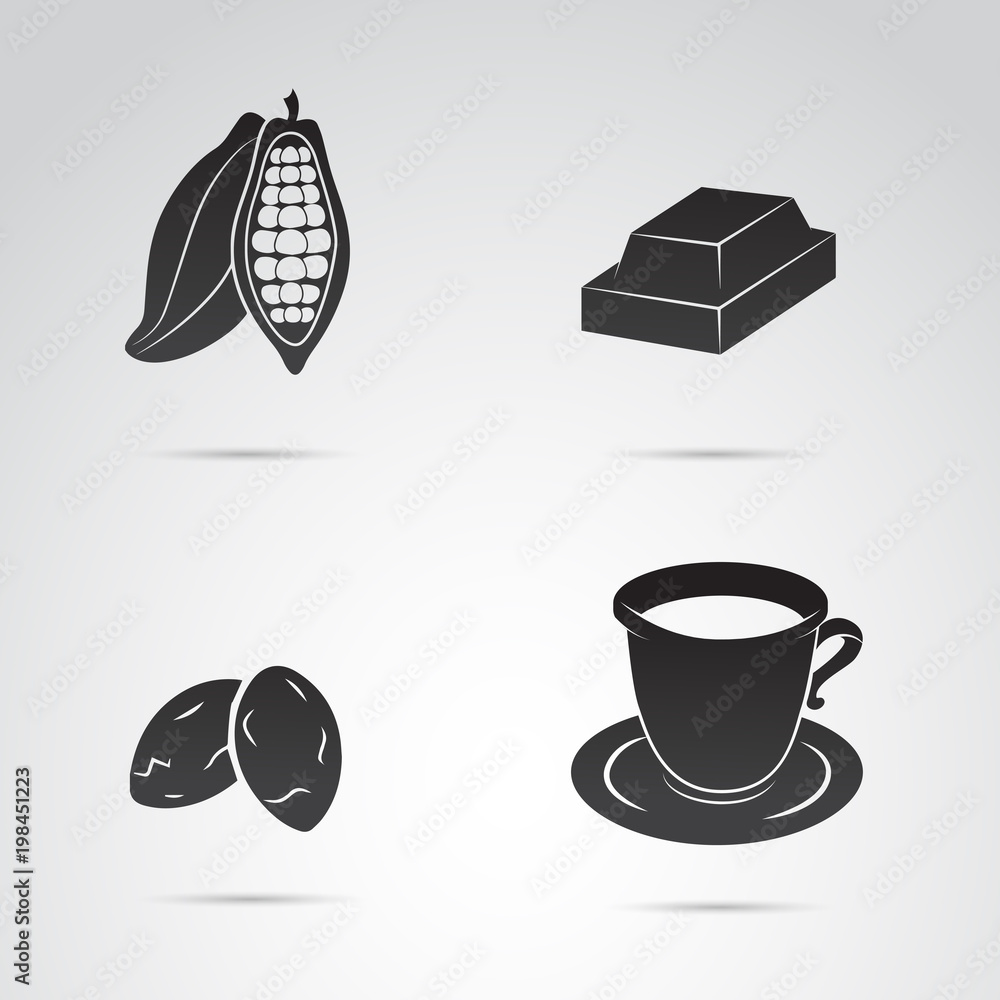 Chocolate, cocoa icon set, Vector art. Stock Vector | Adobe Stock