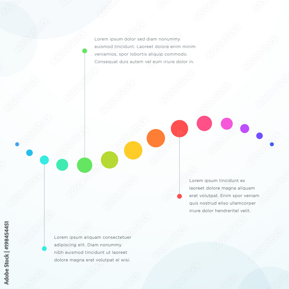 Abstract 3 Point Colorful Flat Horizontal Timeline Stock Vector | Adobe ...