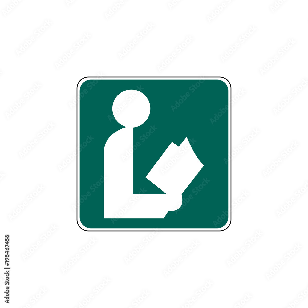 USA traffic road sign.general information sign for a library. vector ...