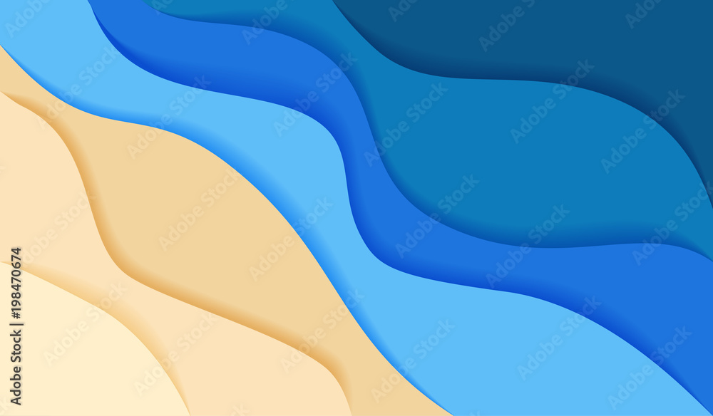 abstract blue sea and beach summer background Stock Vector | Adobe Stock