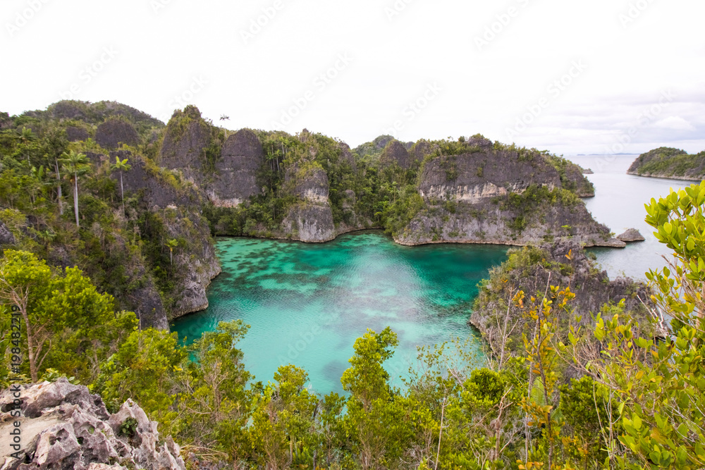 beautiful bay in the shape of star in piaynemo island, raja ampat ...