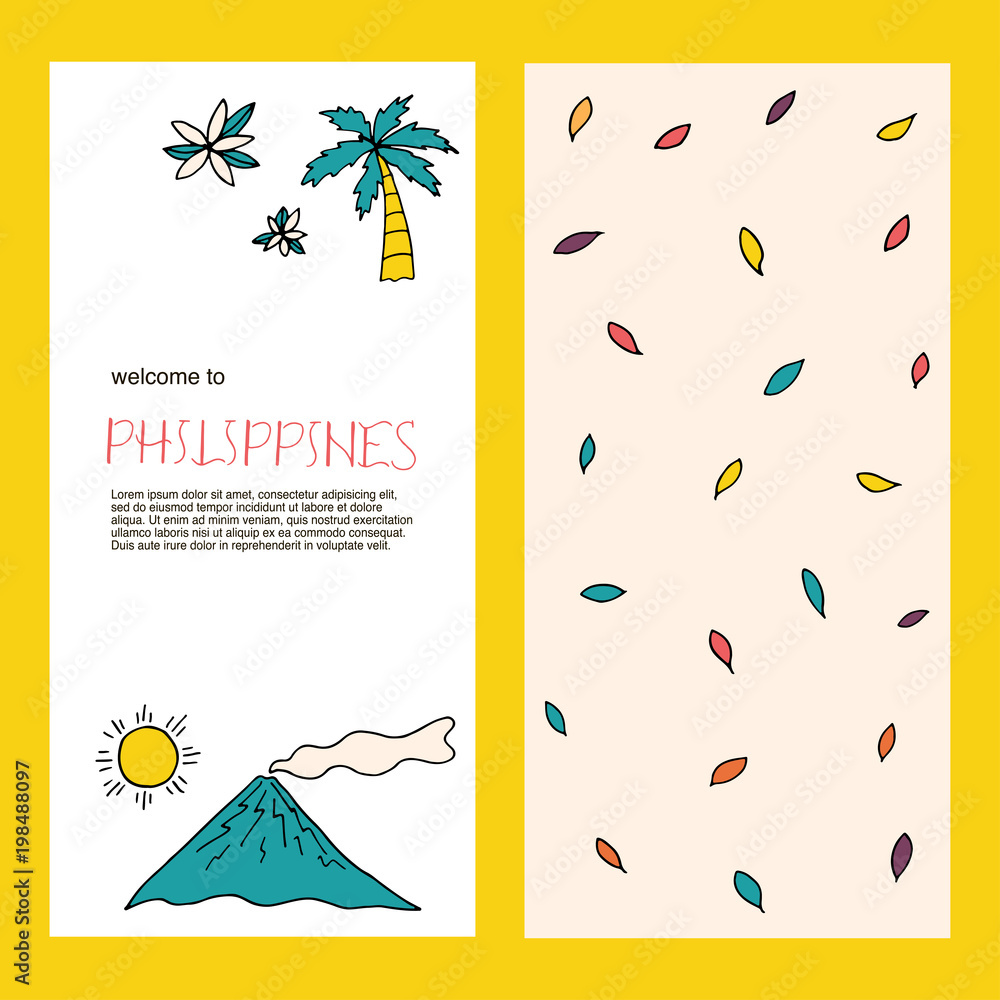 Design concept with main symbols of Philippines. Stock Vector | Adobe Stock