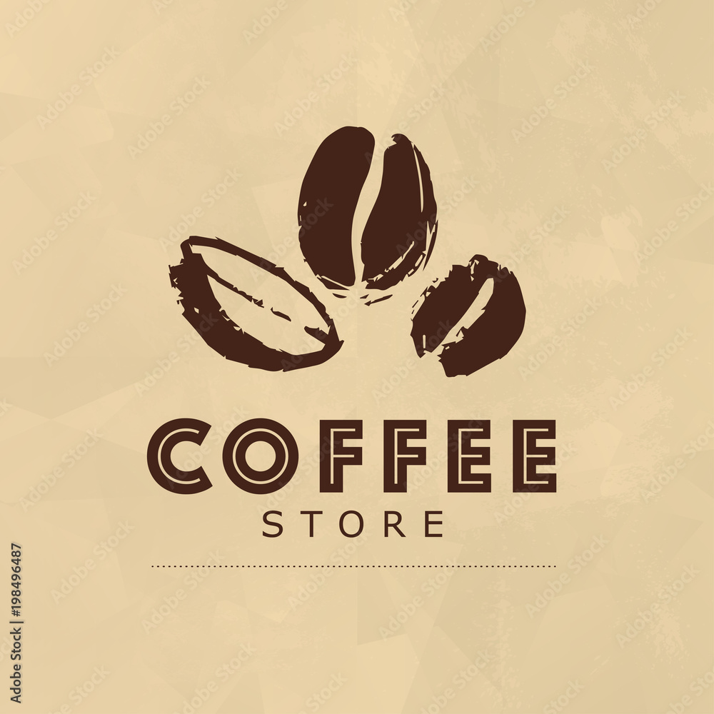 Vector collection of hand drawn coffee logo design elements isolated on ...