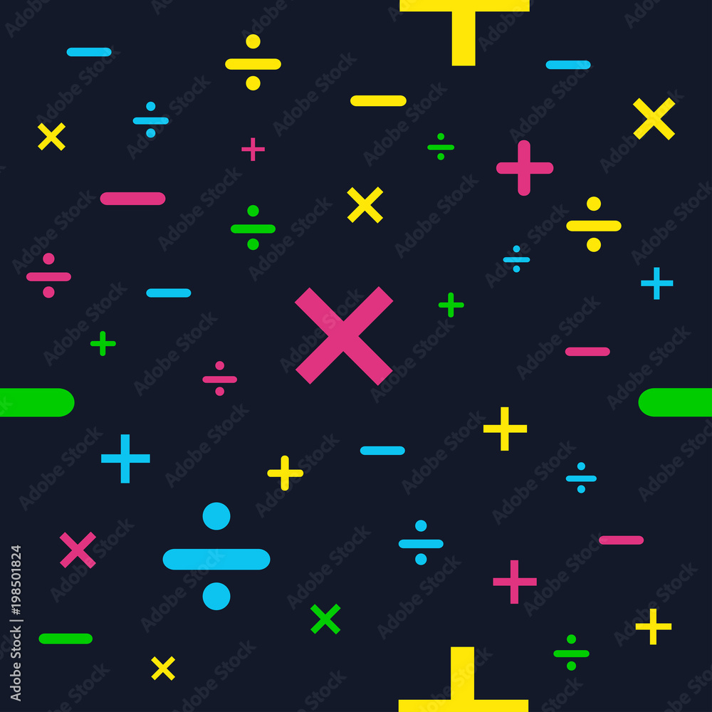 colorful mathematics or math education background texture in vector ...