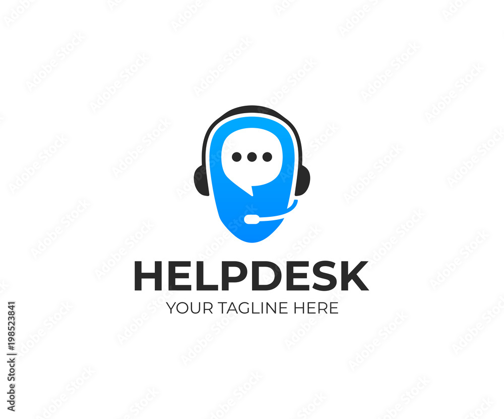 Helpdesk logo template. Support service vector design. Call center ...