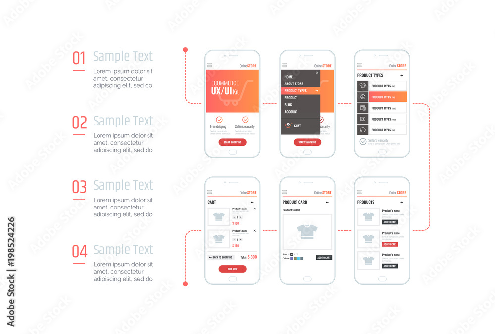 Infographics. Mobile application interface. Ux ui kit with text and ...