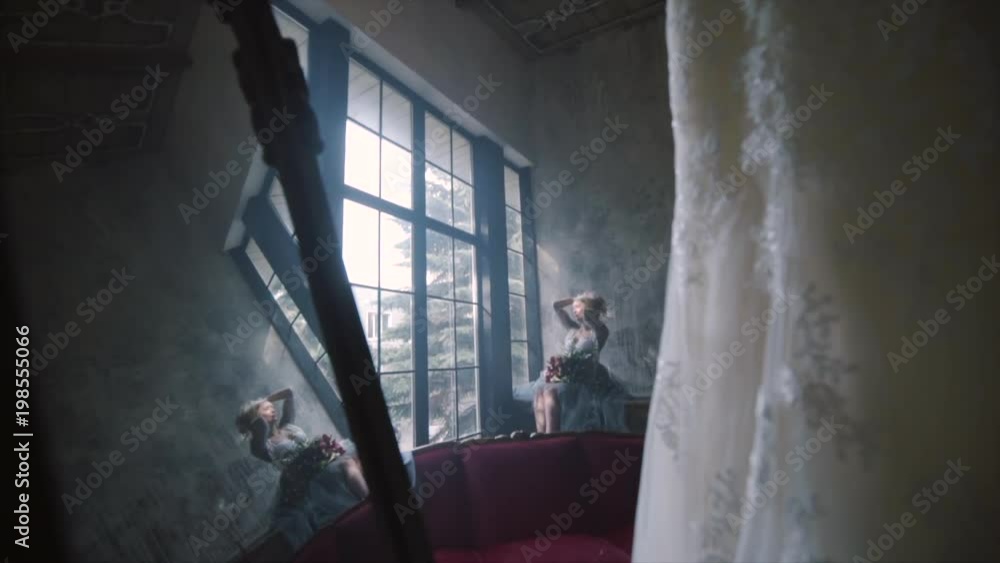 boudoir morning of the bride,figure beauty young woman in boudoir dress ...