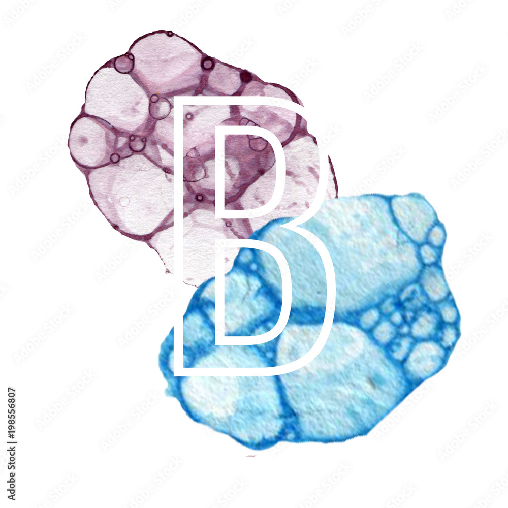 Colorful watercolor aquarelle font type handwritten hand draw doodle ...