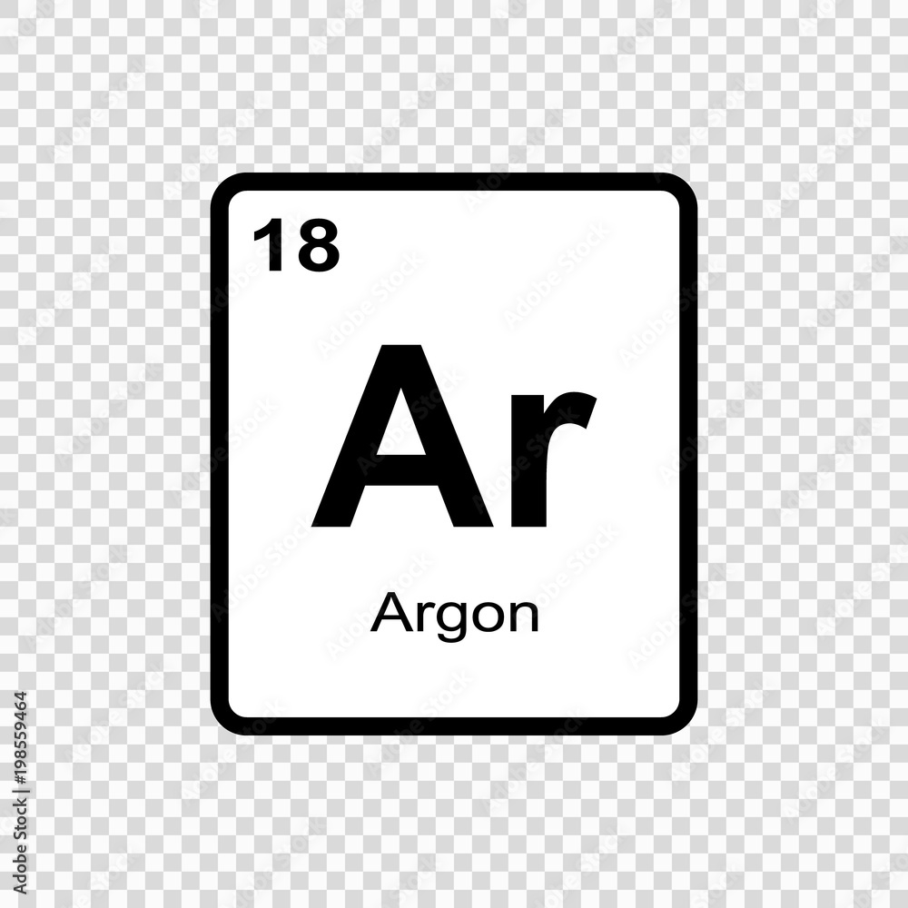 Argon Element Number Poster Chemical Element Argon – Muurposter