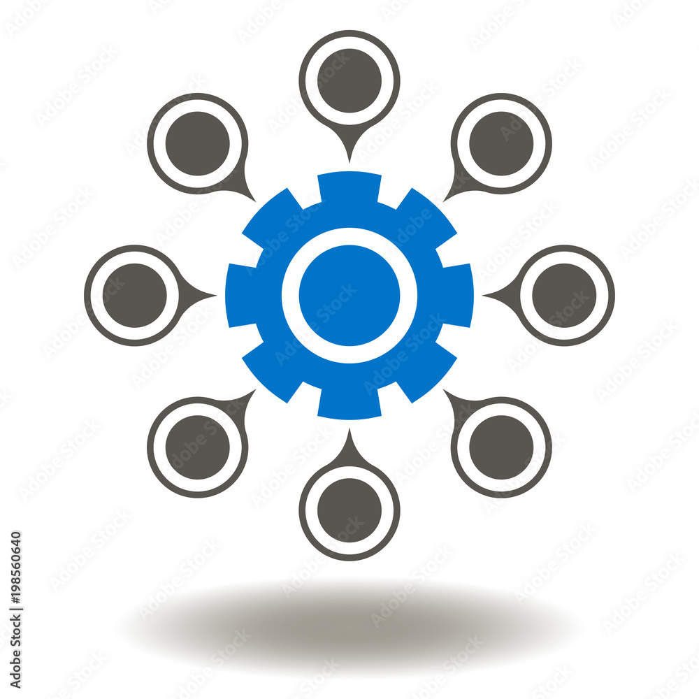 Process Automation Business concept Icon Vector. Gear Circular Network ...
