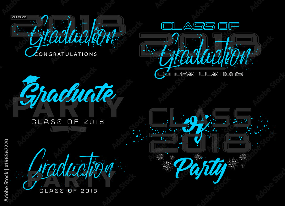 Set. Graduation label. Vector text for graduation design ...