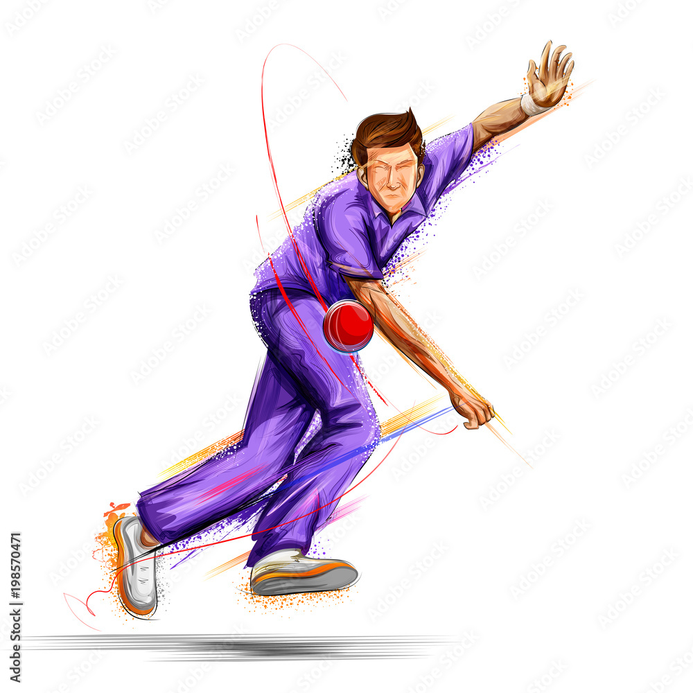 Bowler bowling in cricket championship sports Stock Vector | Adobe Stock