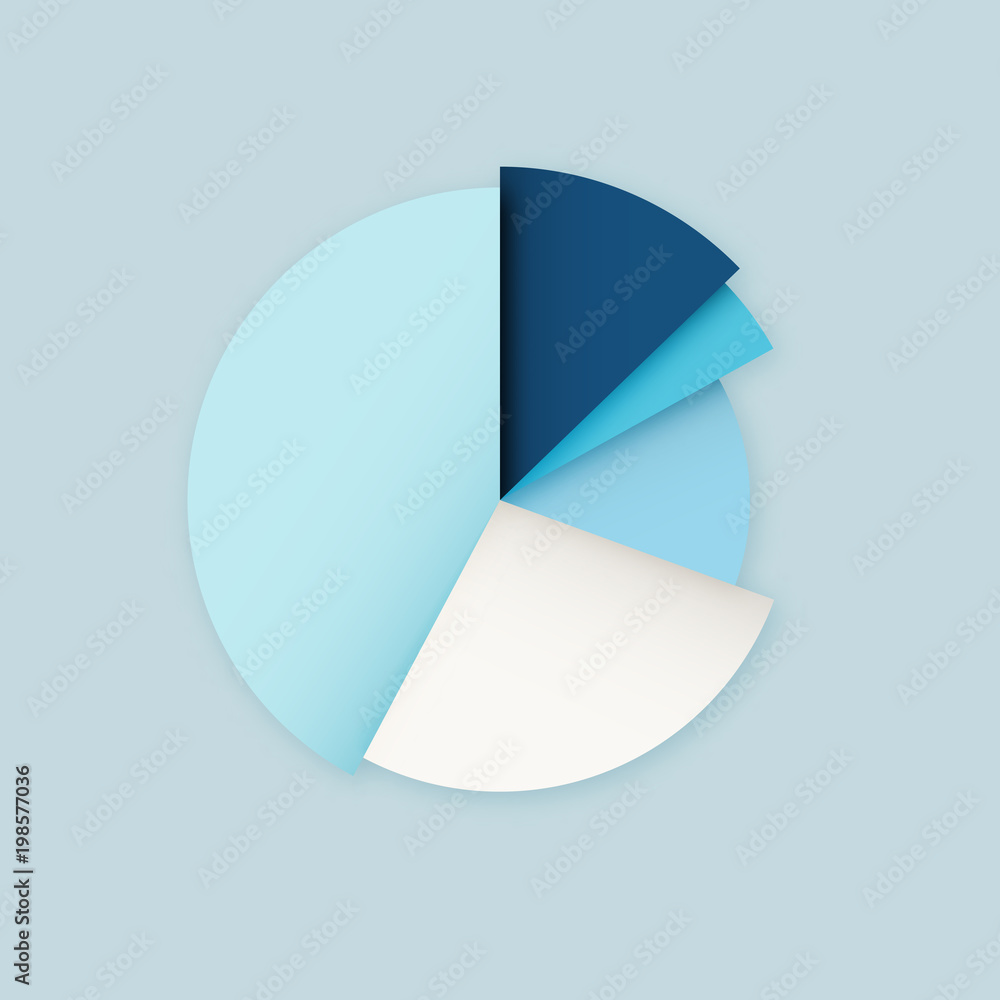 Blue vector blank pie chart diagram infographics design template Stock ...