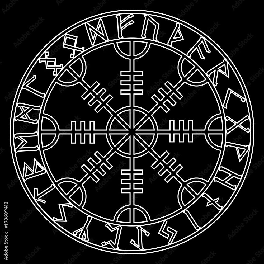 God Wotan, and two ravens. Illustration of Norse mythology Stock Vector ...