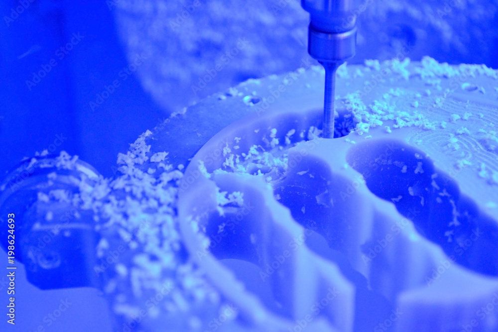 Dental milling machine carving out shape of human teeth close-up Stock ...