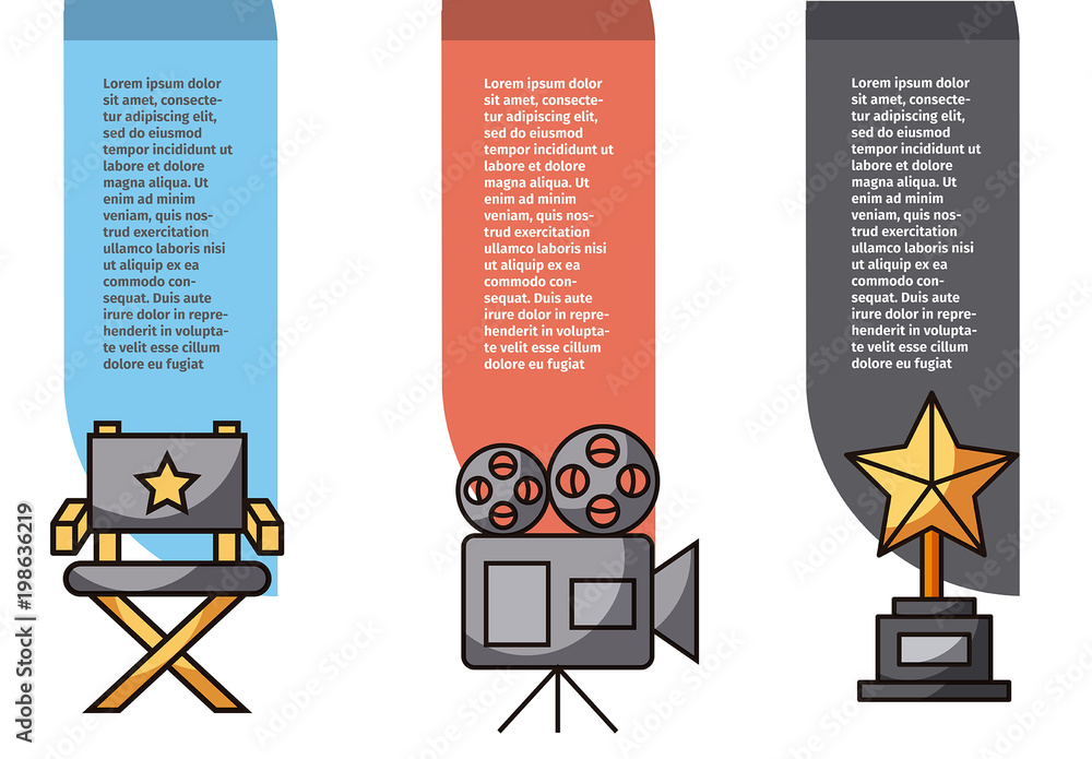 Movie-Themed Infographic with Illustrations Stock Template | Adobe Stock