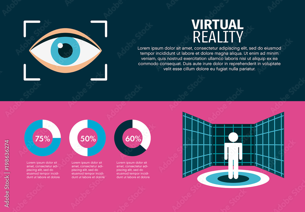 VR Gaming Infographic with Illustrations Stock Template | Adobe Stock