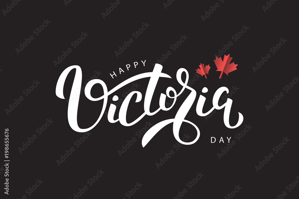 Vector isolated handwritten lettering for Victoria Day with origami ...