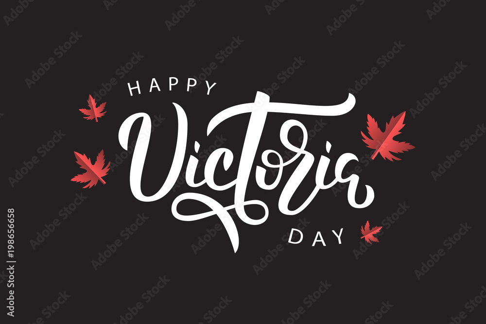 Vector isolated handwritten lettering for Victoria Day with origami ...