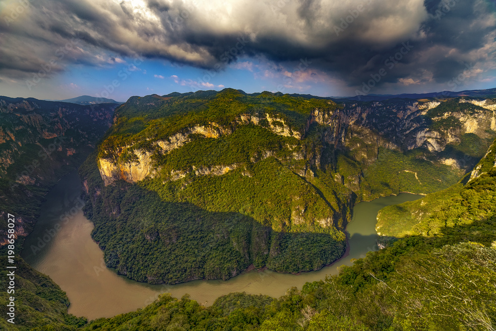 Mexico. Sumidero Canyon National Park (state of Chiapas). Grijalva ...