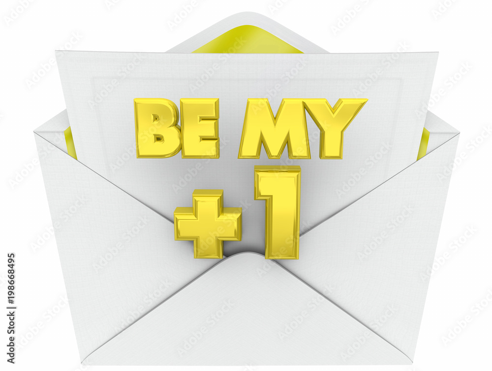Be My Plus One Invitation Envelope Guest 3d Illustration Stock Photo ...