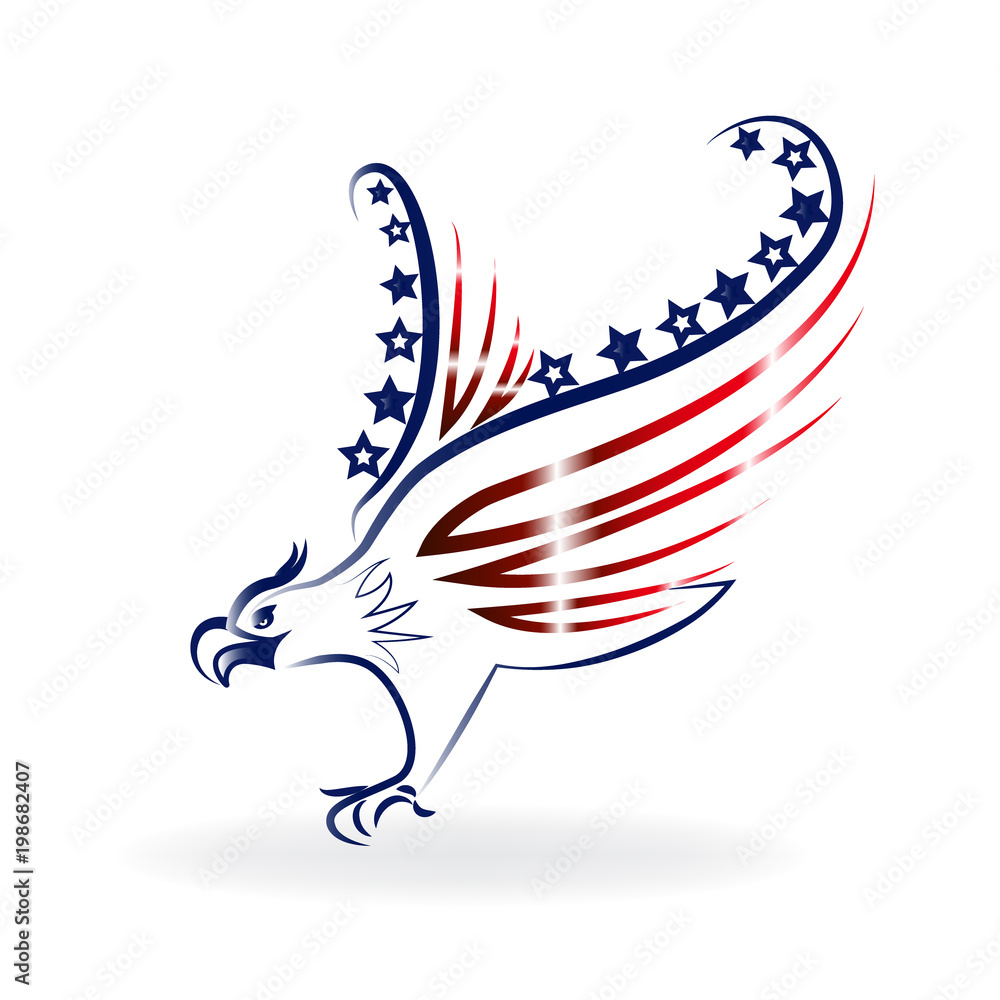Eagle American USA Flag logo vector Stock Vector | Adobe Stock