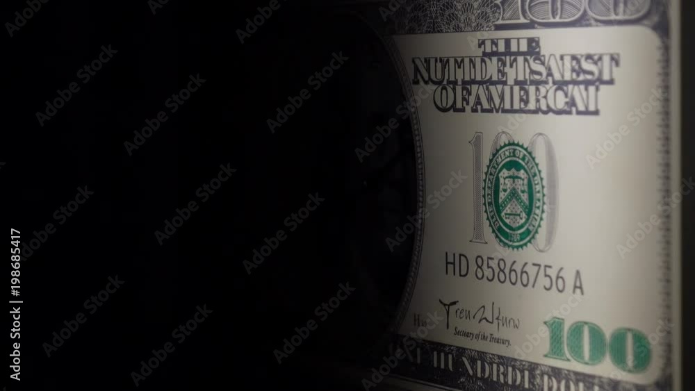 Watch the hundred-dollar bill.Time is money.Ray of light. Stock Video ...