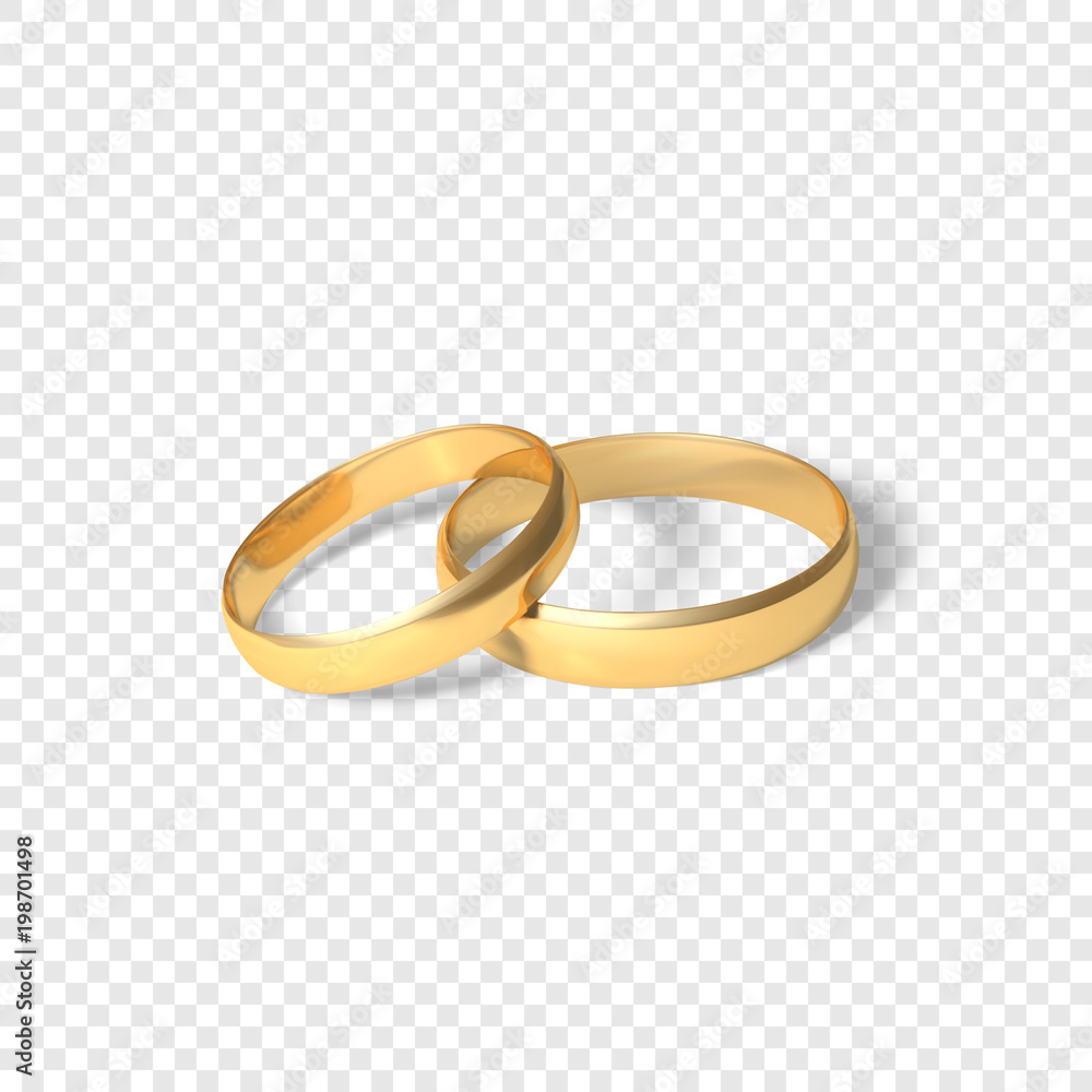 symbol of marriage couple of golden rings. two gold rings. Vector ...