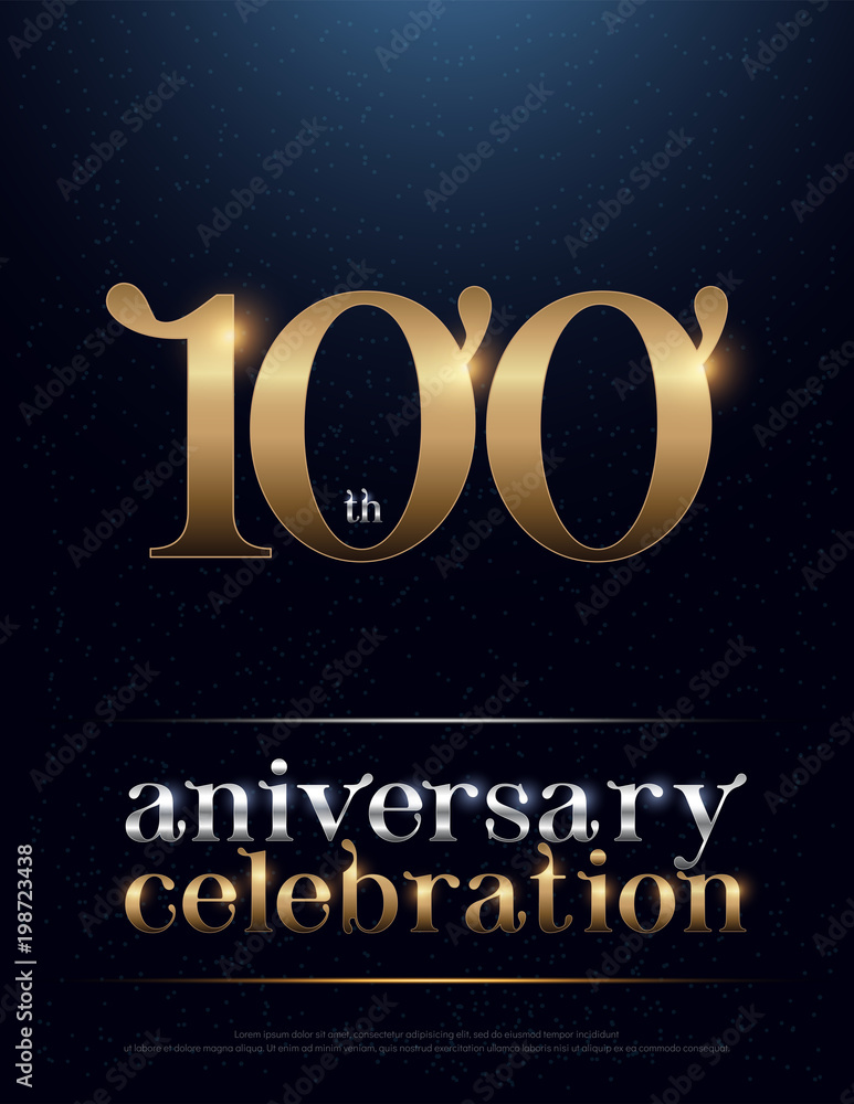 100th Anniversary Celebration Colored Metal Chrome alphabet. Elegant ...