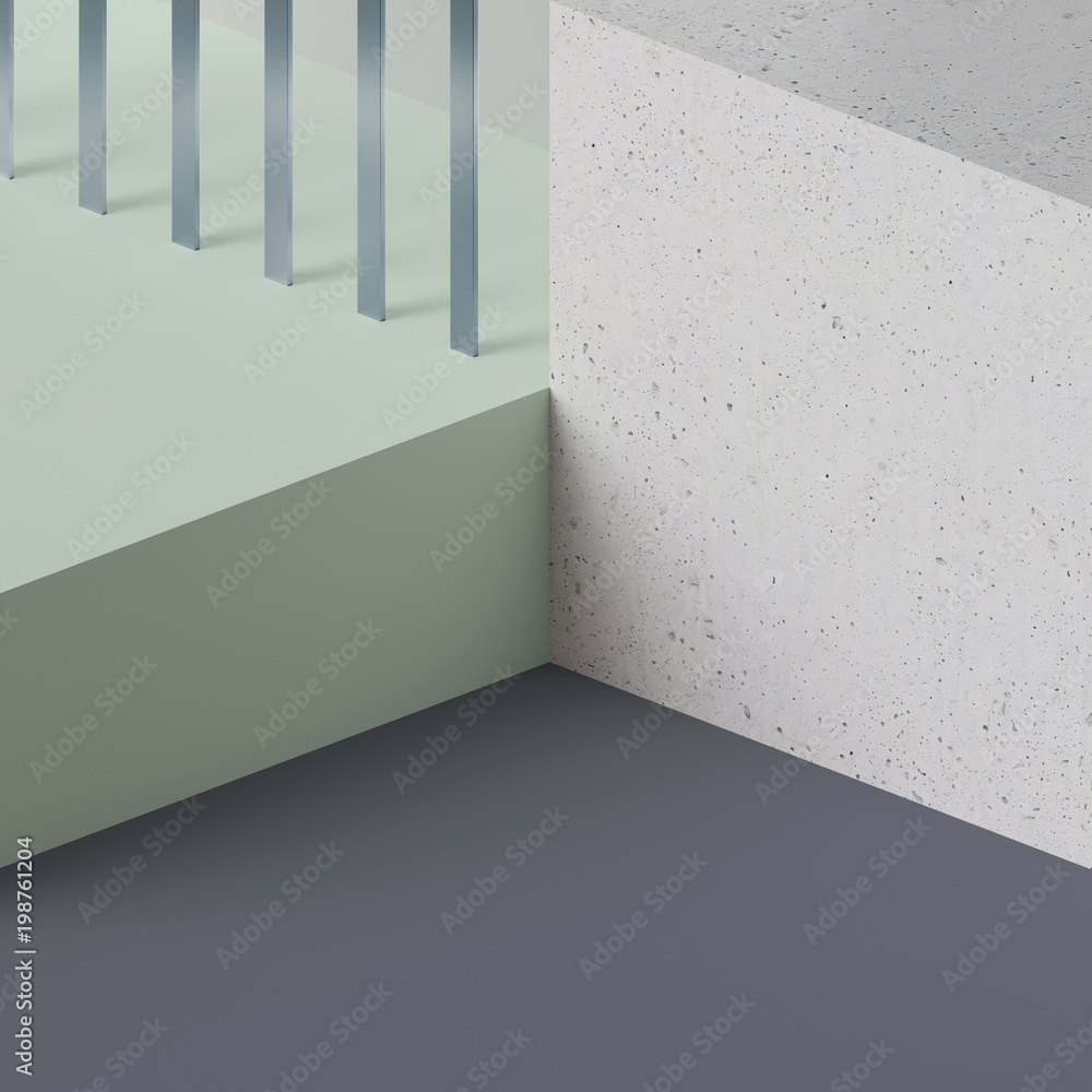 3d rendering, modern mock up, abstract geometric background, blank ...