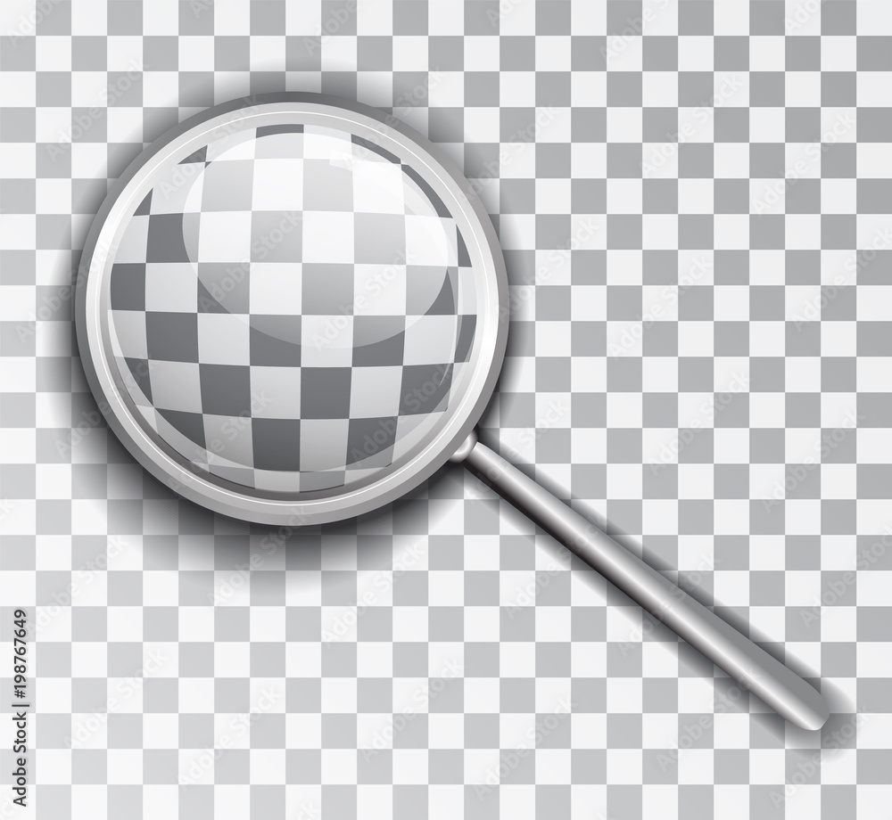 Magnifying Glass. Lens is a transparent background. Isolated vector ...