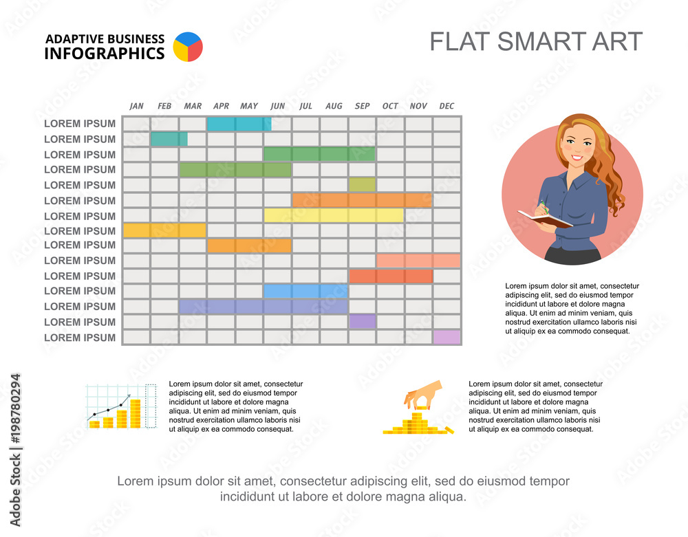 Calendar diagram. Timeline charts, editable template. Creative concept ...