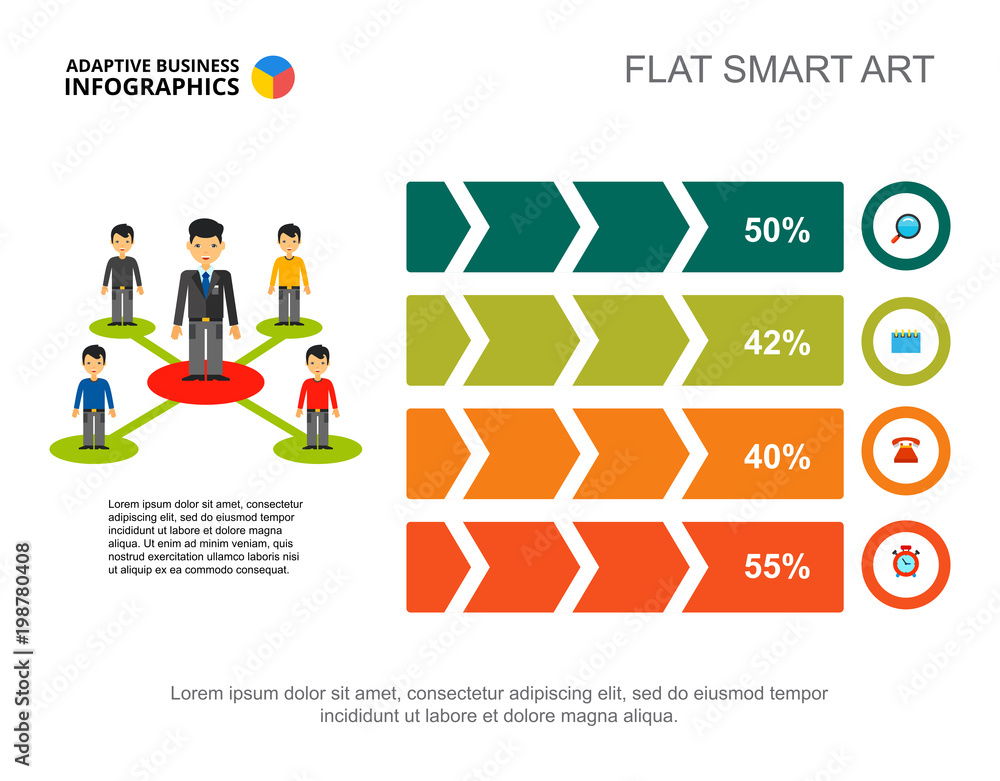 Four option percentage chart. Editable template for graphic ...