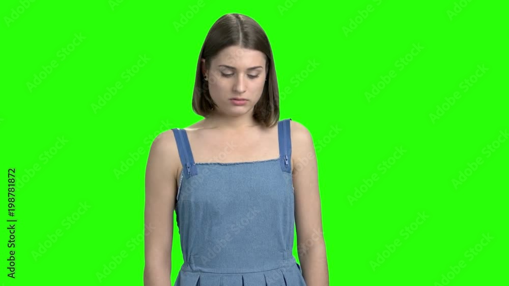 Young woman, different emotions expression. Portrait of teen girl with ...