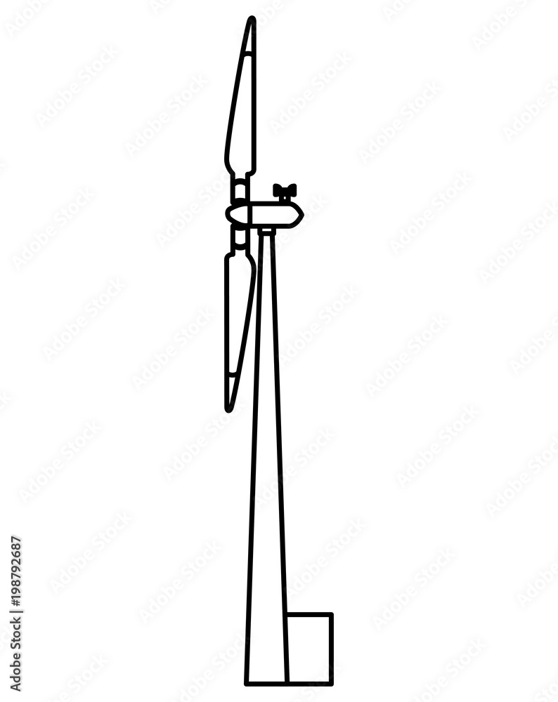 energy renewable turbine wind power side view Stock Vector | Adobe Stock