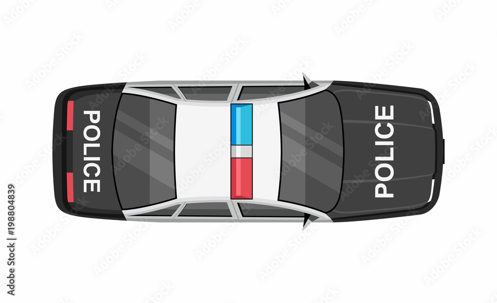 Police car with top view Stock Vector | Adobe Stock