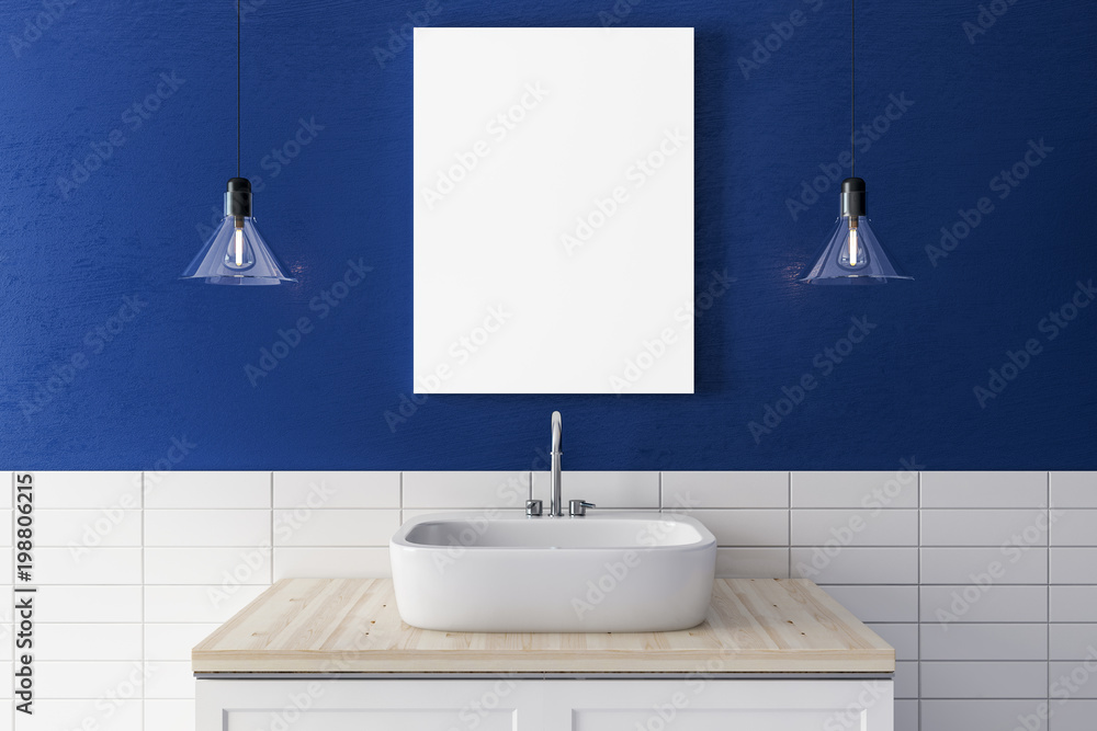 Sink with poster Stock Illustration | Adobe Stock
