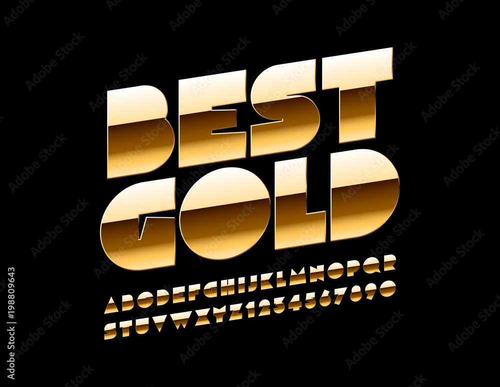 Vector Extra Golden Rich Font. Best Luxury Modern Alphabet Letters ...
