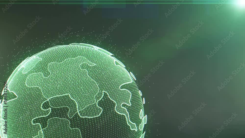Earth Rotating Hi Technology Scifi Graphic Animation. Abstract Virtual ...