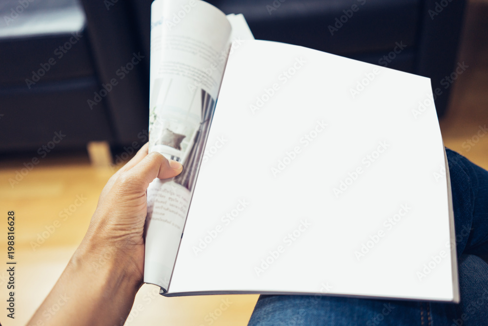 woman reading a magazine Stock Photo | Adobe Stock