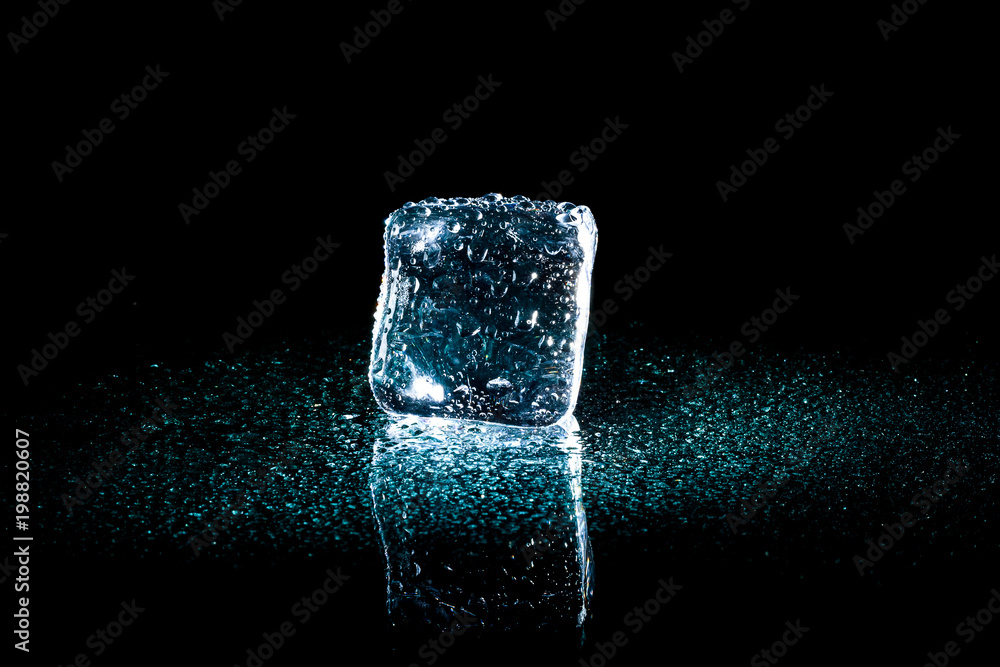 Ice cube with waterdrop Stock Photo | Adobe Stock