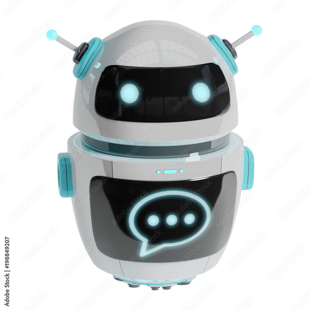 Futuristic digital chatbot 3D rendering Stock Illustration | Adobe Stock