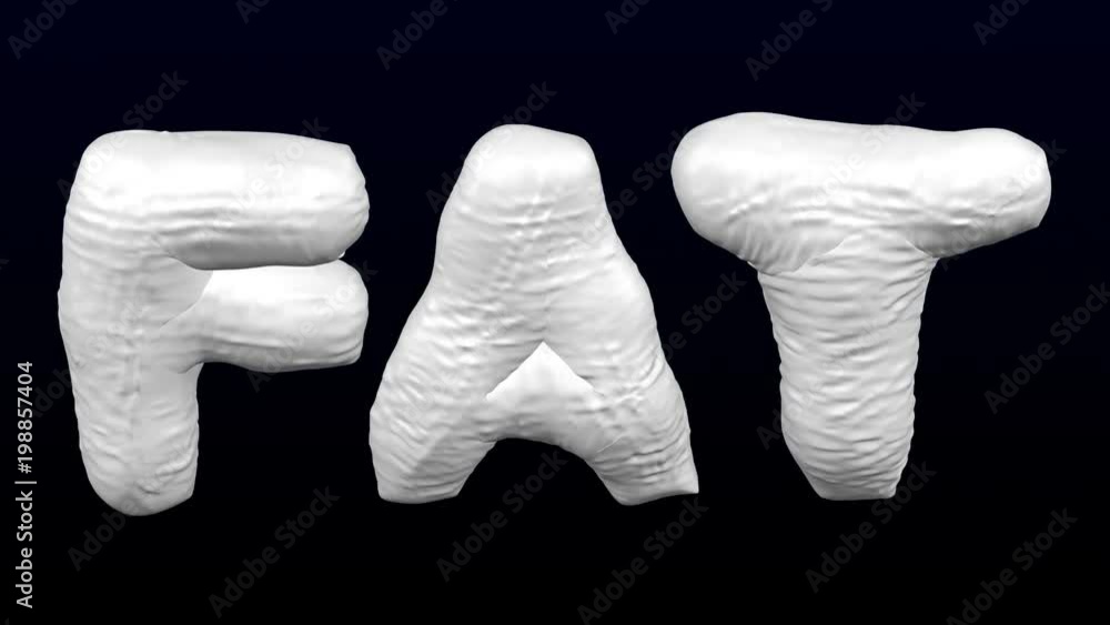 White word - fat gain weight and loses weight on black and dark blue ...