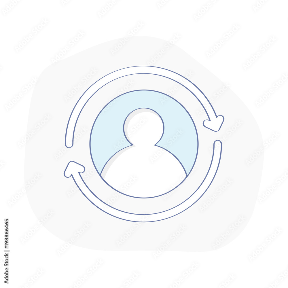 Update, Renew, Upgrade profile, User account icon concept. Human ...