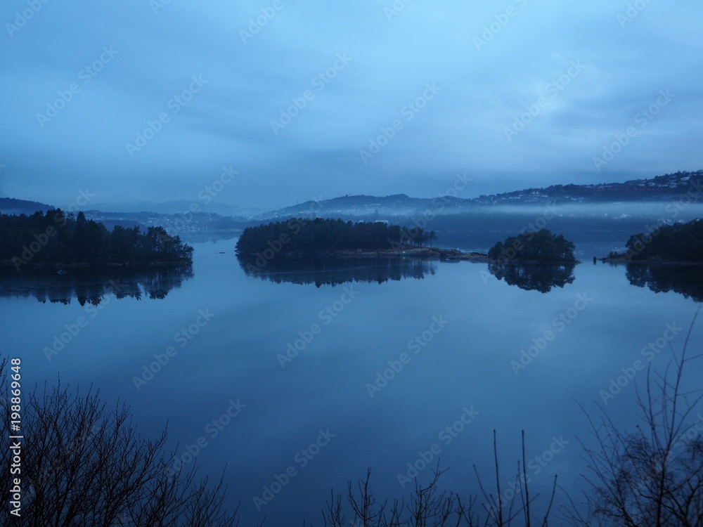 Ocean view from the garden of Edvard Grieg Troldhaugen Bergen Norway ...